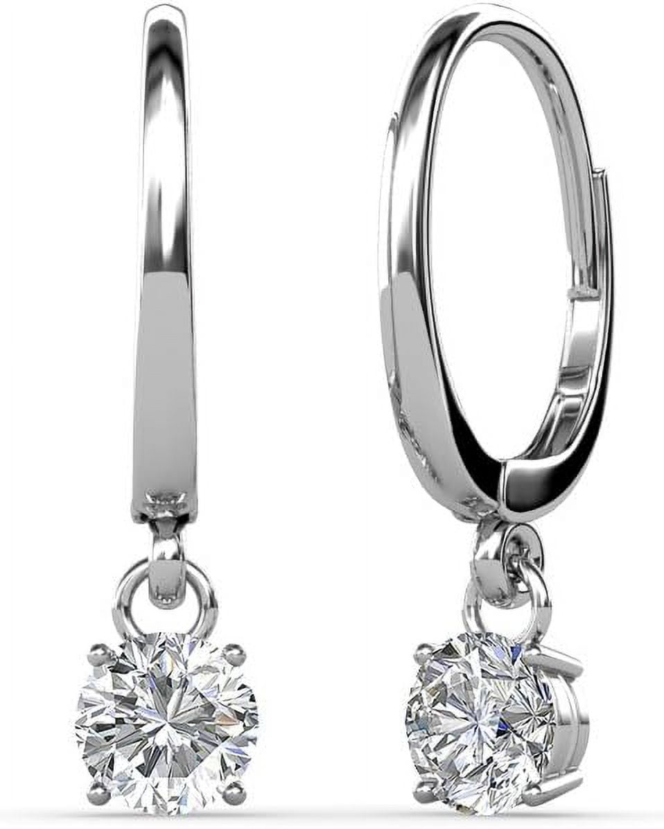 beryl_creation 1.09Ct Round Cut White Diamond Solitaire Drop Dangle ...