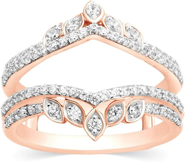 beryl_creation 14K Rose Gold Plated 1.92 Ct Round Cut White Diamond Wedding Engagement Enhancer ...
