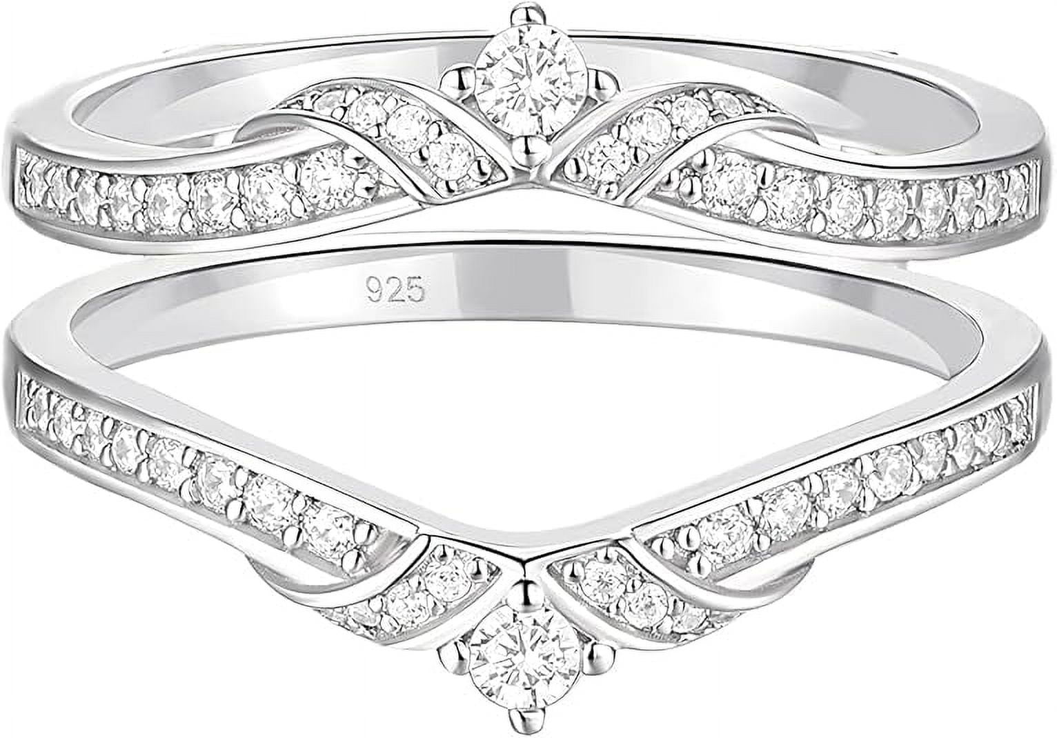 beryl_creation 14K White Gold Plated 2.88 Ct Round Cut White Diamond Wrap Guard Enhancer ...