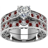 Created Forever Women's 2 1/3 CT Lab Created Diamond 14K White Gold Bridal Ring Set (G-H, VS1 ...