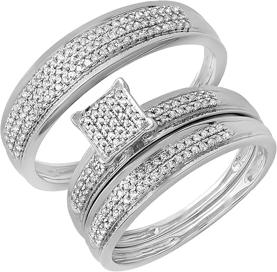 beryl_creation 14K White Gold Plated 4.30 Ct Round Cut White Diamond ...