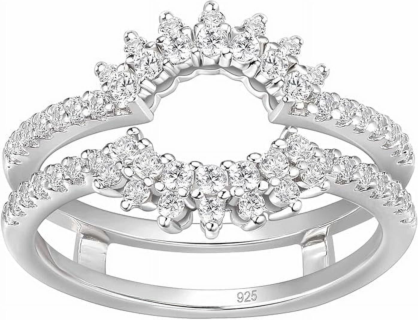 beryl_creation 14K White Gold Plated 925 Sterling Silver 3.19 Ct Round Cut White Diamond Wrap ...