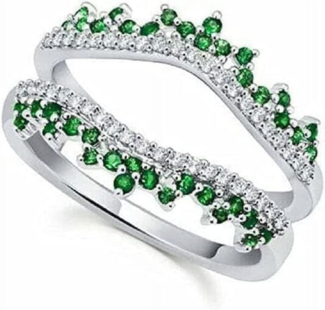beryl_creation 2.00 Ctw Round Cut Green Emerald Engagement Enhancer ...