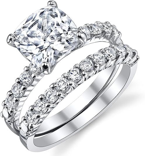 beryl_creation Women's 2.87 Ct Cushion Cut White Diamond Wedding ...