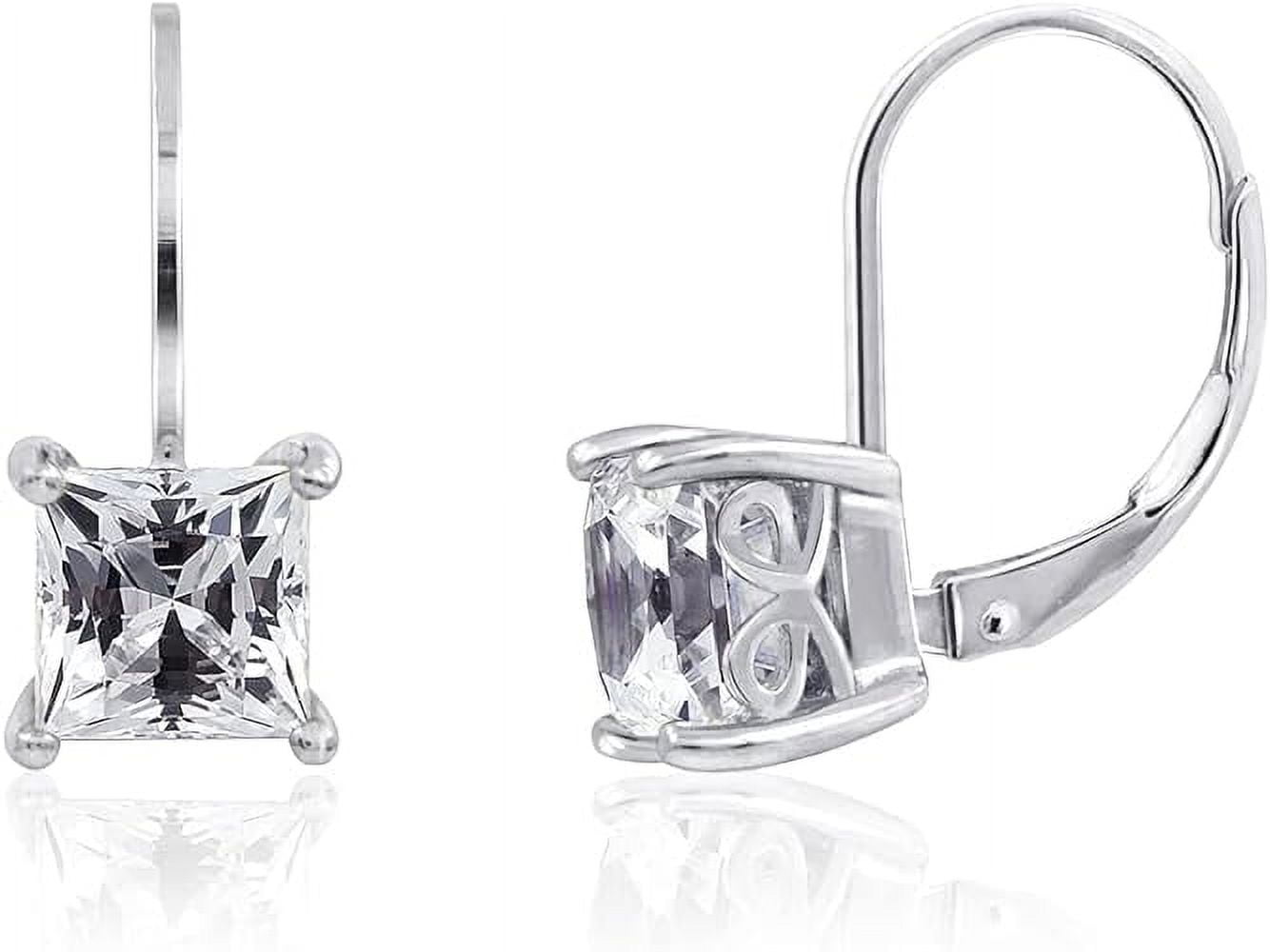 beryl_creation 925 Sterling Silver 0.80 Ct Princess Cut White Diamond ...