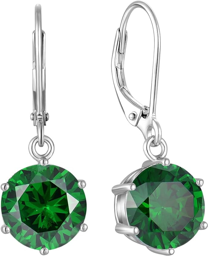 beryl_creation 925 Sterling Silver 1.20Ctw Round Cut Green Diamond ...