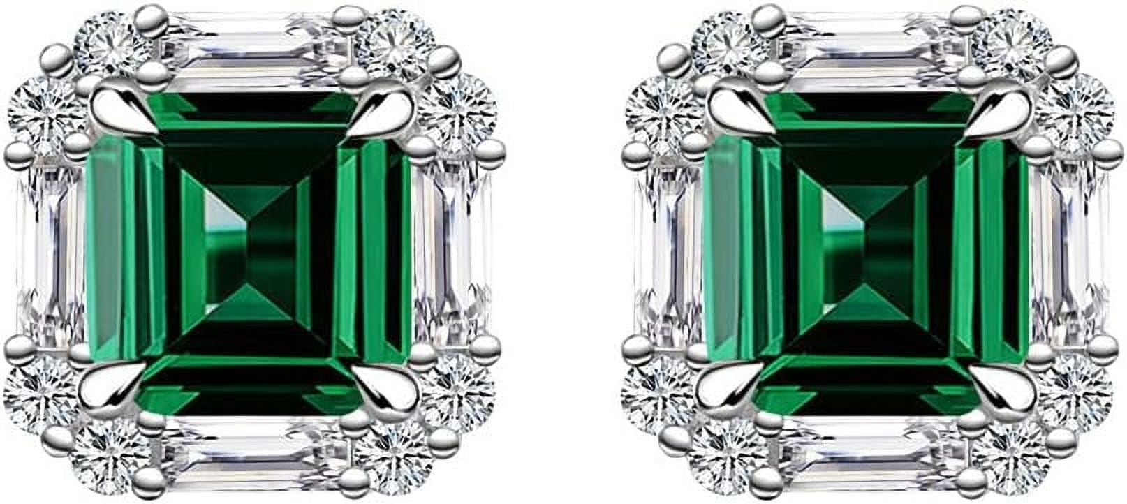 beryl_creation 925 Sterling Silver 1.80 Ct Asscher Cut Green Emerald ...