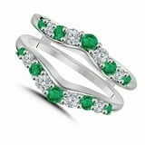 beryl_creation 925 Sterling Silver 1.85 Ct Round Cut Green Emerald ...