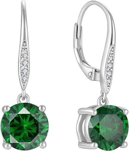beryl_creation 925 Sterling Silver 2.10 Ctw Round Cut Green Emerald ...