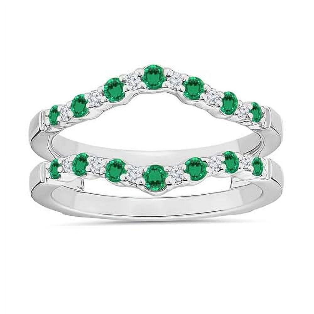 beryl_creation 925 Sterling Silver 2.14 Ct Round Cut Green Emerald ...