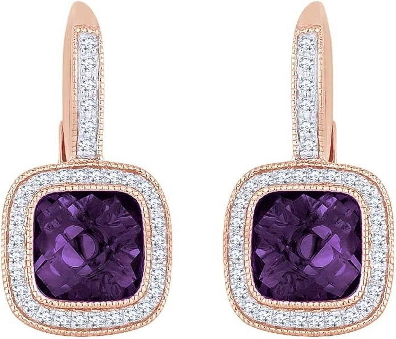 beryl_creation 925 Sterling Silver 2Ct Cushion Cut Simulated Purple ...