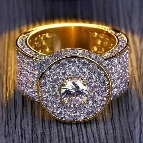 beryl_creation Men's 925 Sterling Silver 3.35 Ctw Round Cut White ...