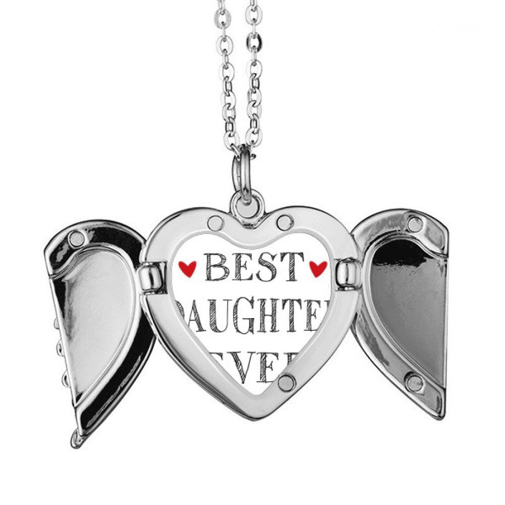 best daughter ever quote heart angel wings necklpendant fashion ...