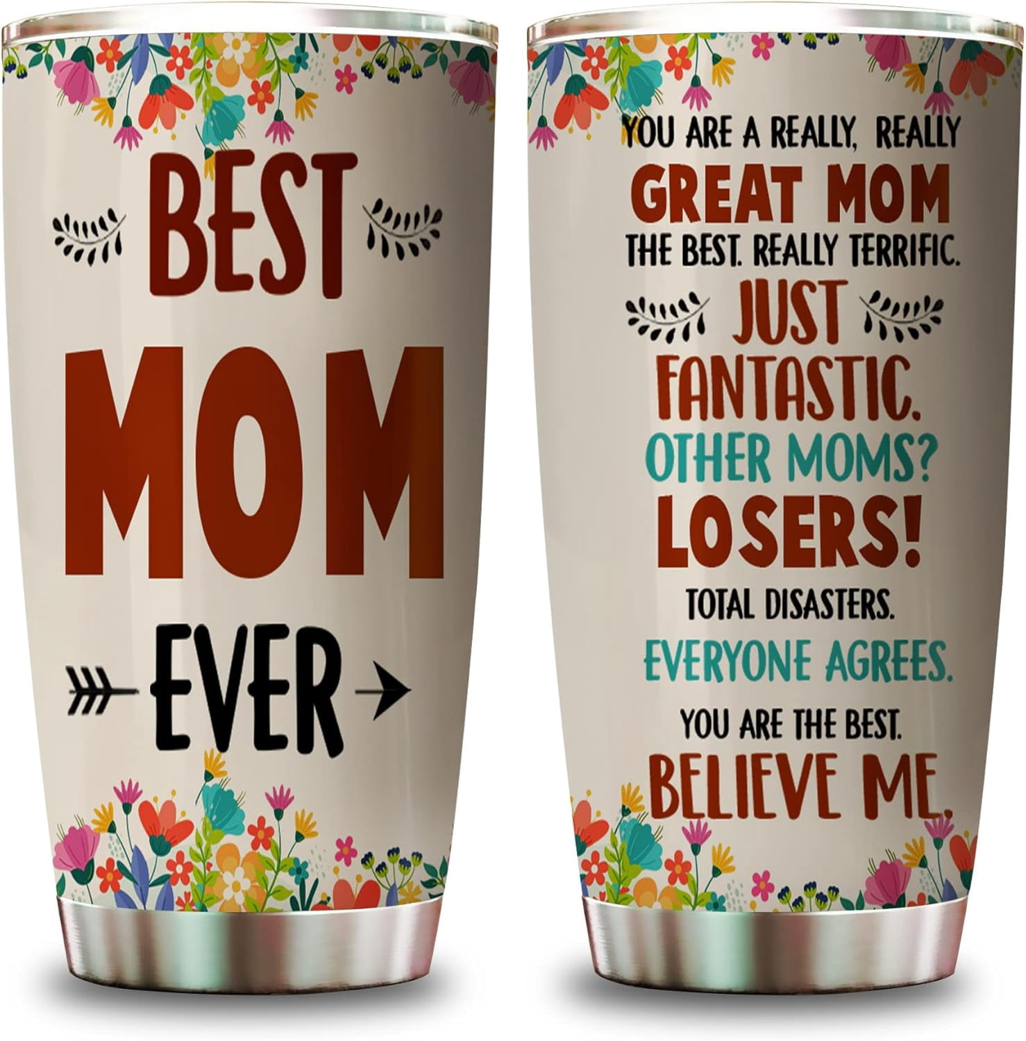 best mom ever tumbler mom tumbler with lid double wall tumbler ...