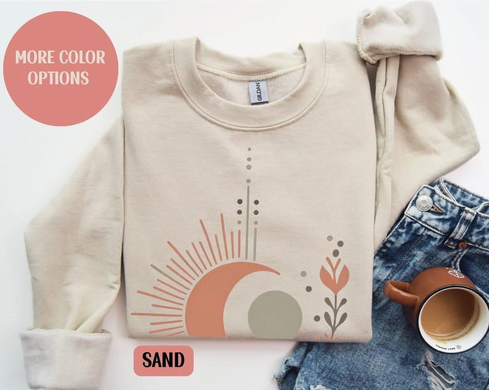 best sweatshirts for women, Celestial Moon and Sun sweatshirt, Moon ...