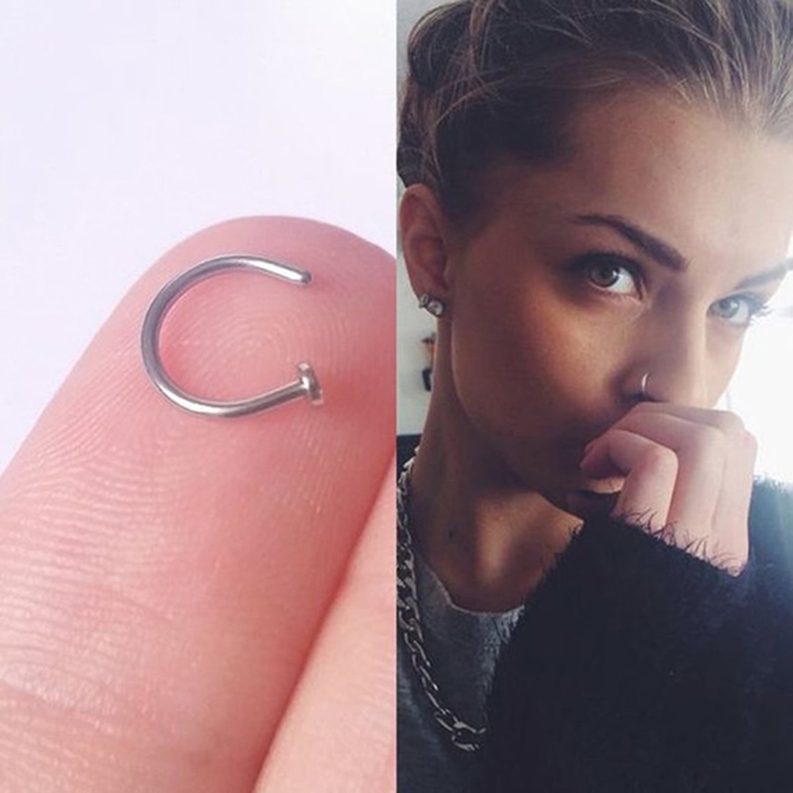 bestolf 1 Set Nose Ring Shiny Exquisite Simple Long Lasting Geometric ...