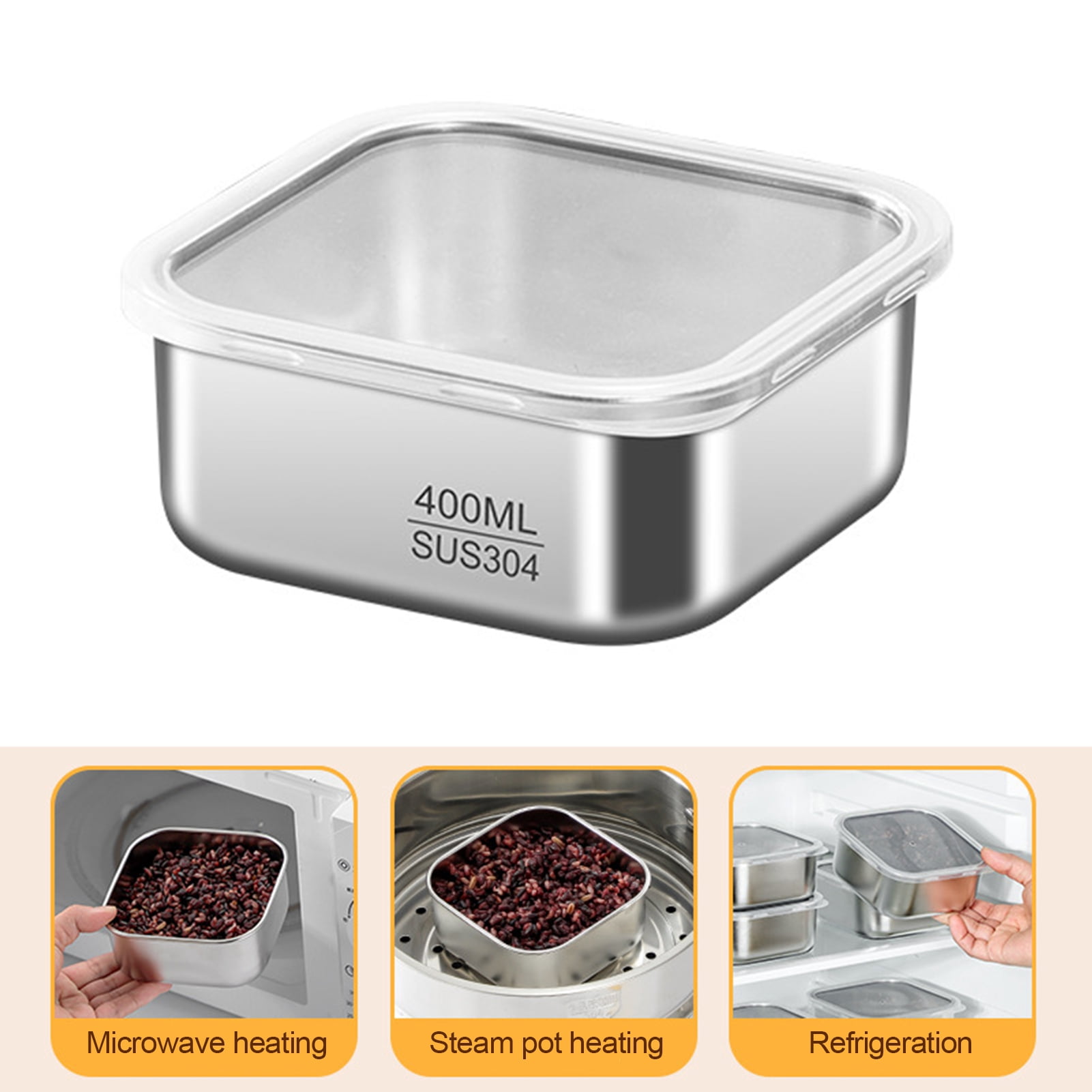 bestolf 13.5oz Stainless Steel Lunch Box for Meal Prep, Stackable Food ...