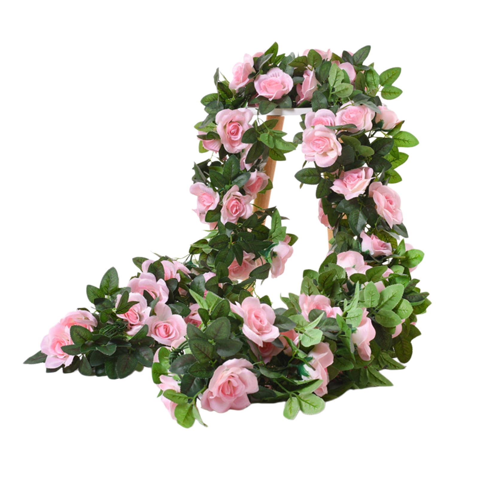 bestolf 220CM Artificial Rose Flower Garland 16 Head Faux Flower Rattan ...