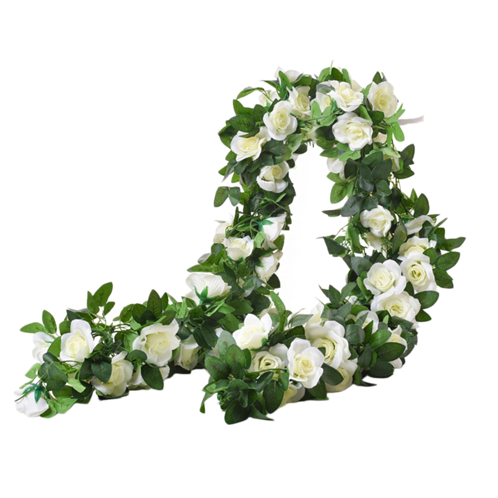 bestolf 220CM Artificial Rose Flower Garland 16 Head Faux Flower Rattan ...