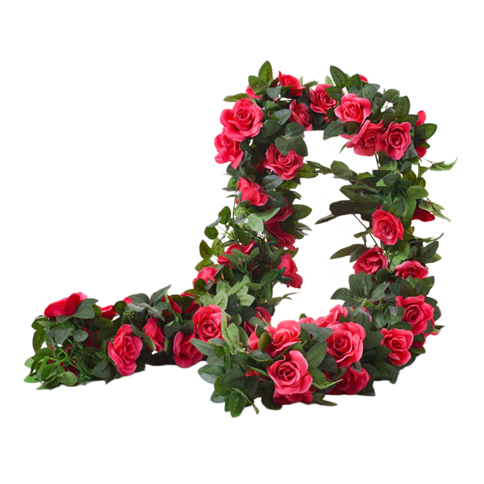 bestolf 220CM Artificial Rose Flower Garland 16 Head Faux Flower Rattan ...