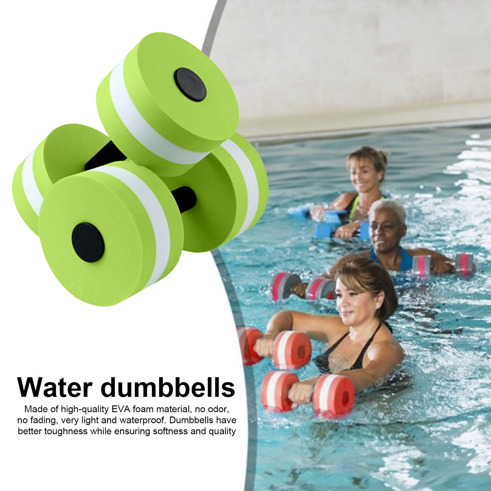 bestolf 2Pcs Water Dumbbell EVA Foam Pool Weight Men Women Water ...