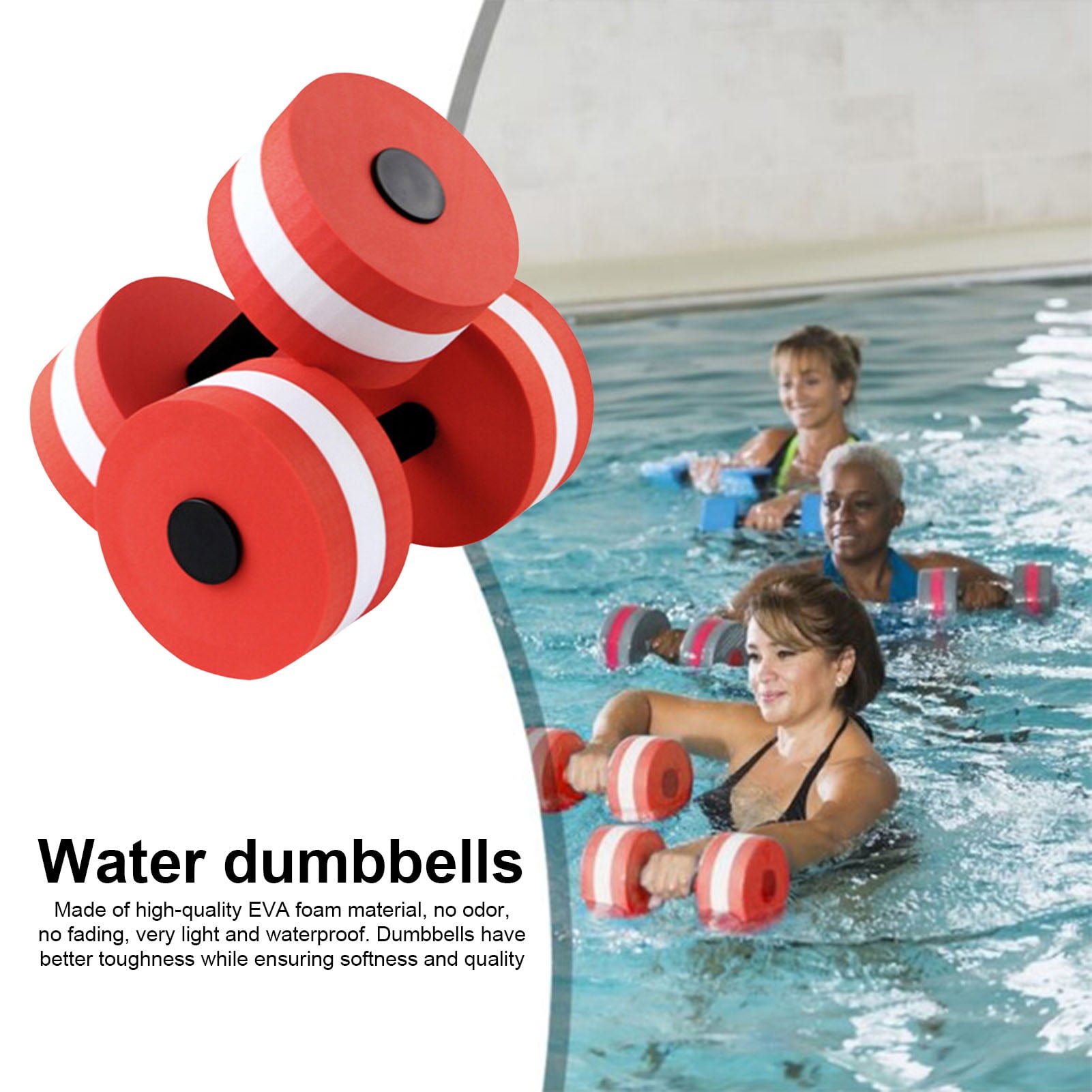 bestolf 2Pcs Water Dumbbell EVA Foam Pool Weight Men Women Water ...