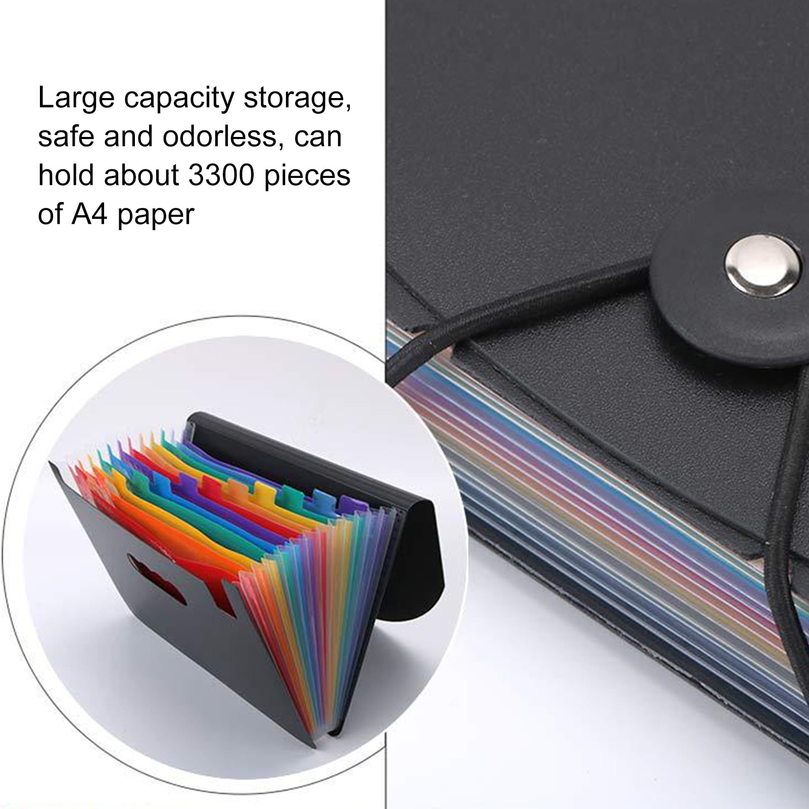 bestolf A4 Rainbow File Folder 12/24 Grids Portable Organ Bag Student ...