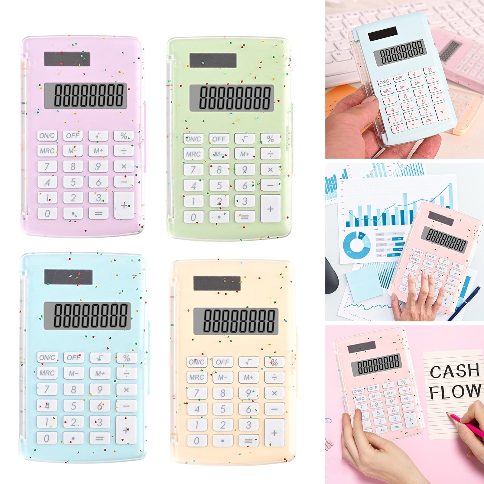 bestolf Desktop Calculator Solar Battery Operated 8 Digits Big Buttons ...