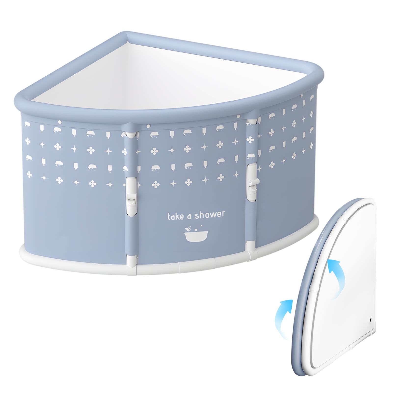 bestolf Fan-shaped Foldable Bathtub, Portable Bathtub for Adult, Large ...