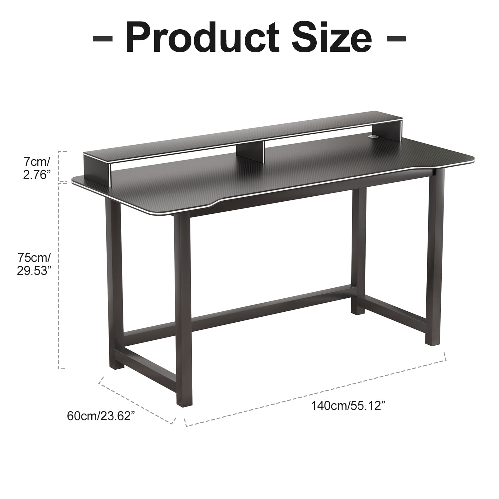bestolf Gaming Desk, Ergonomic Computer Game Table with Steel Legs ...
