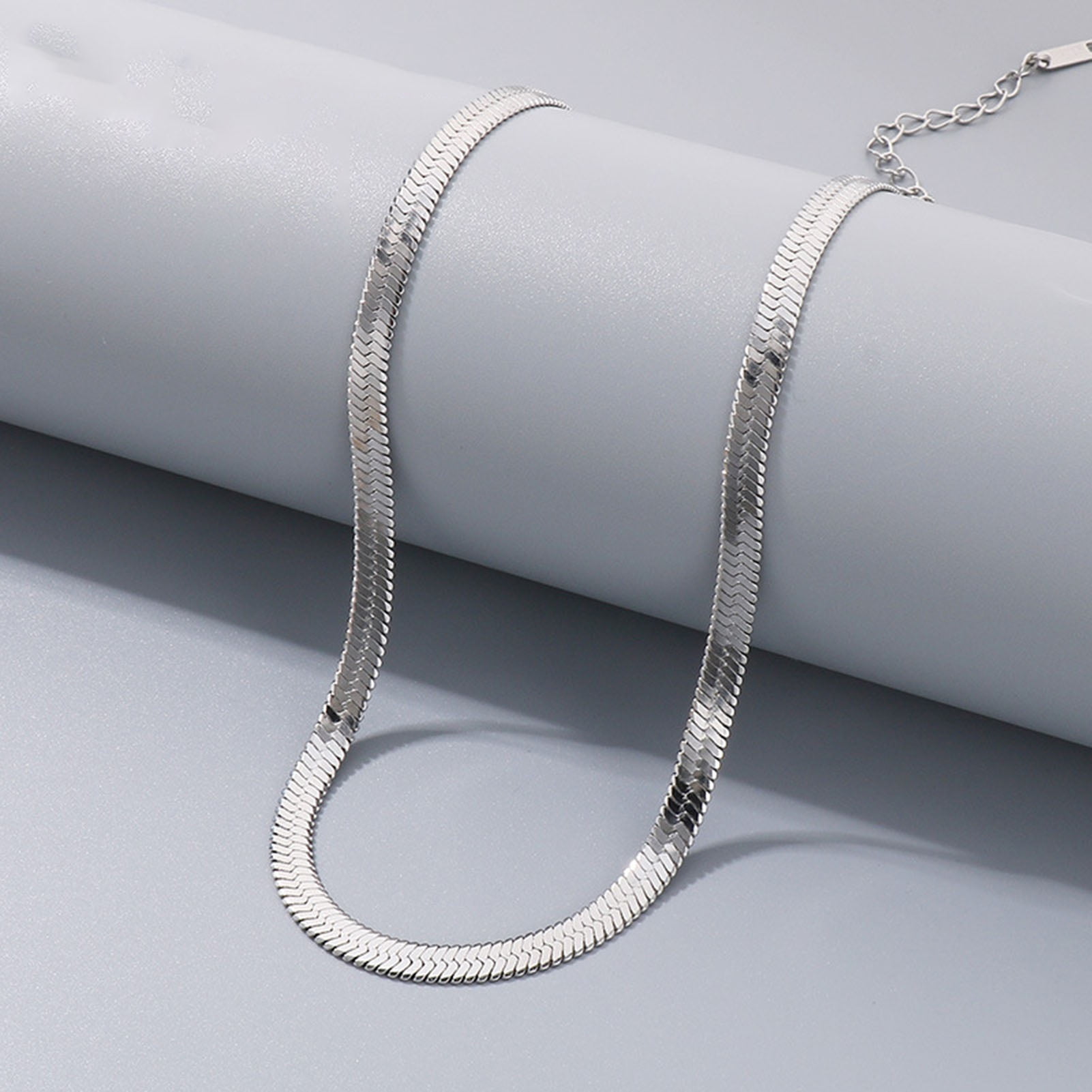 bestolf Lady Snake Bone Chain Necklace ,Adjustable with Extended Chain ...