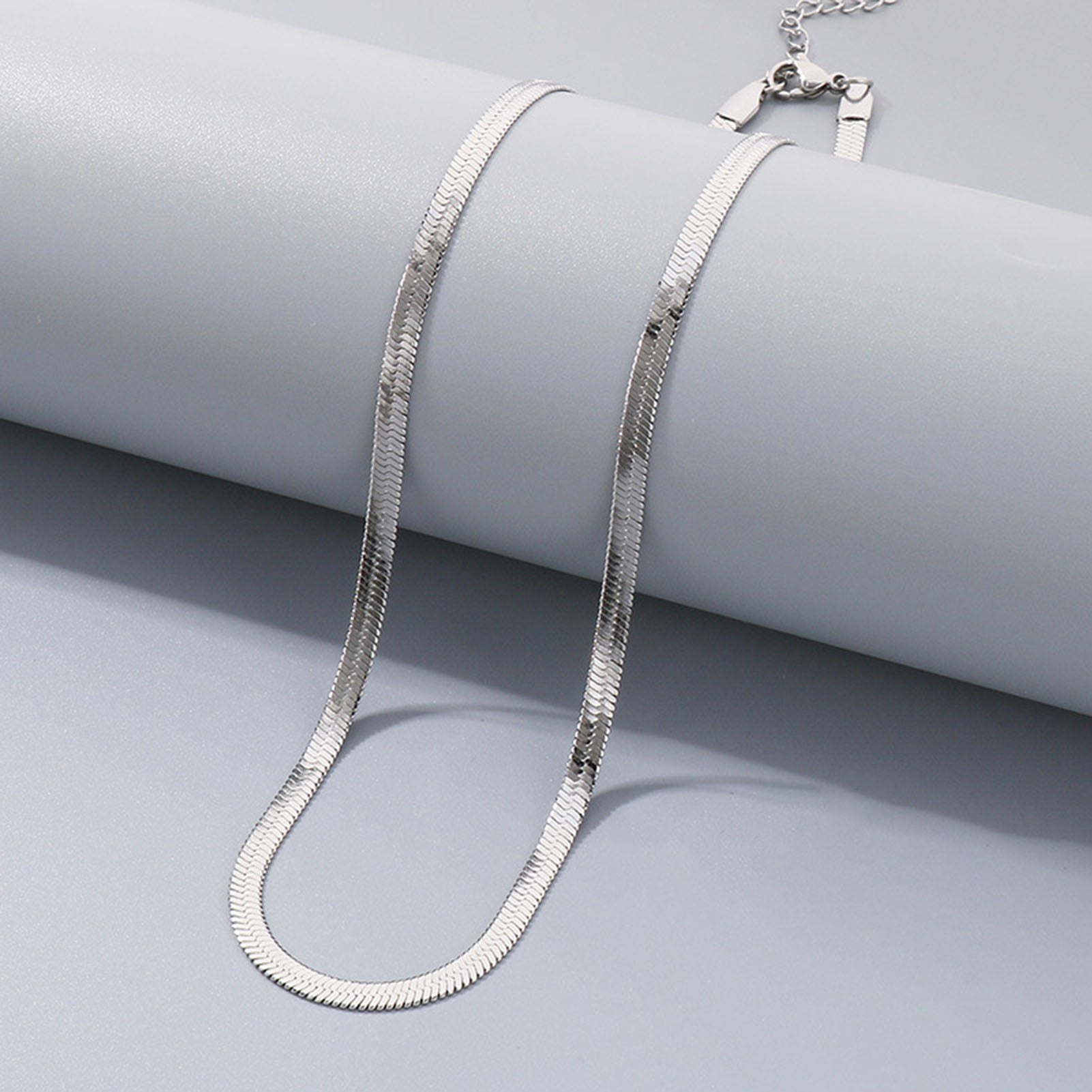 bestolf Lady Snake Bone Chain Necklace ,Adjustable with Extended Chain ...