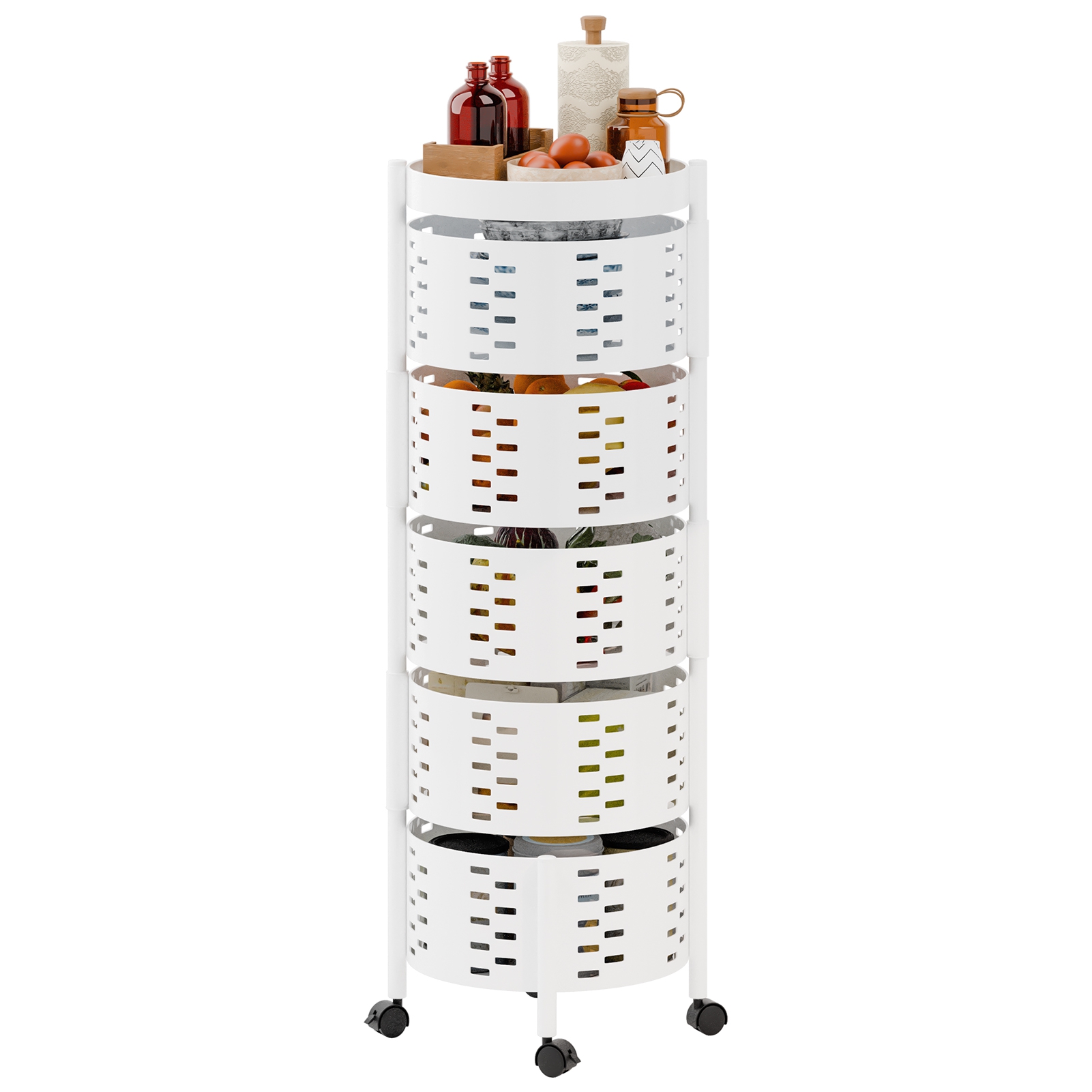bestolf Rotating Trolley, Kitchen Storage Shelves, Kitchen Vegetable ...