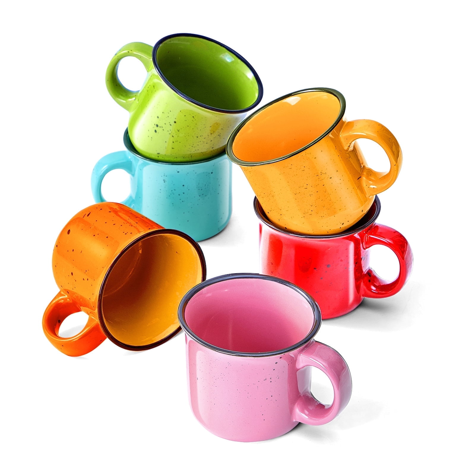 Bestone 4-Piece Stoneware Coffee Mug Set, 12 oz Cups with Large Handles ...