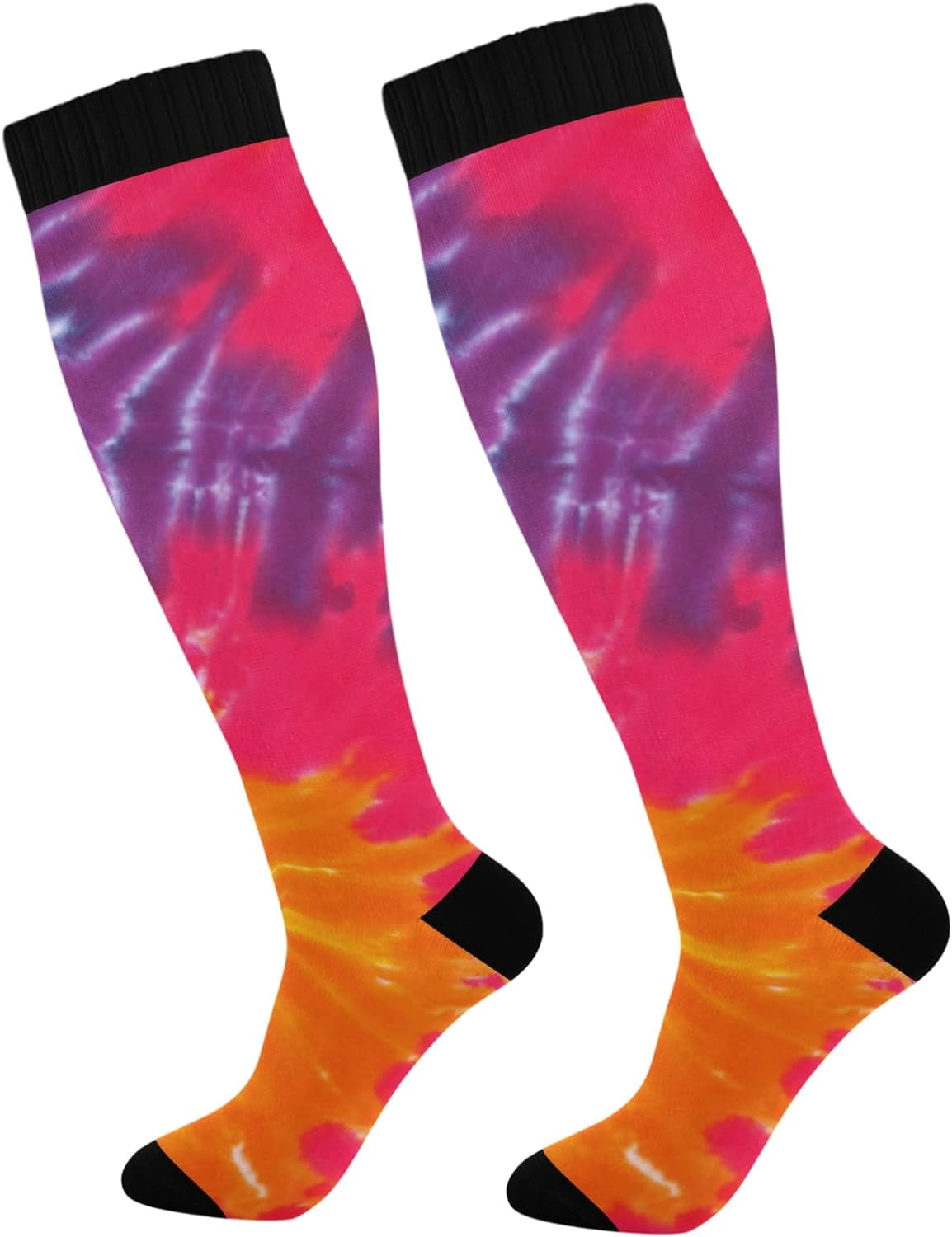 bestwell Tie Dye Compression Socks Women Men Long Stocking (20-30mmHg ...