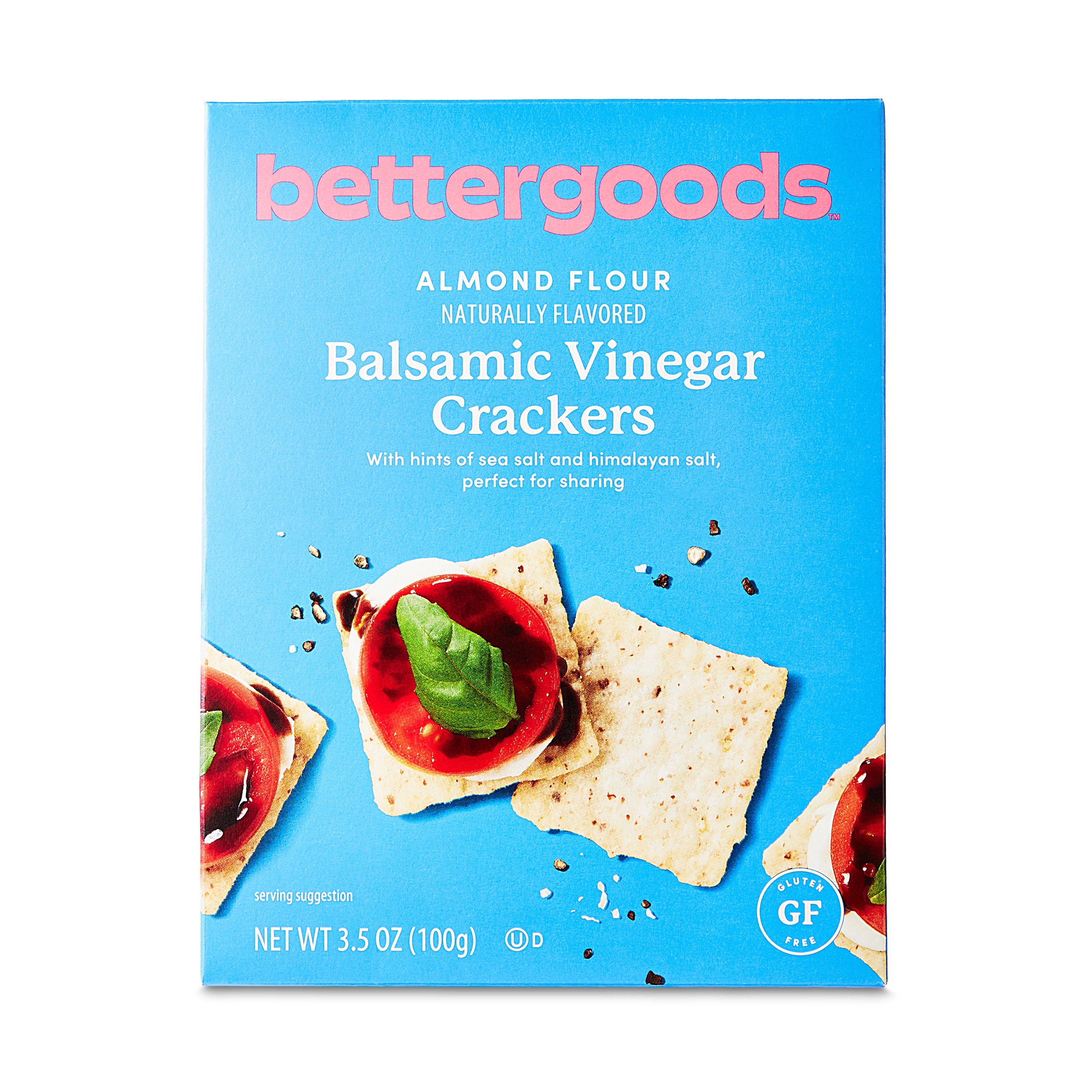 bettergoods Almond Flour Balsamic Vinegar Crackers 3.5 oz Crunchy Snack ...