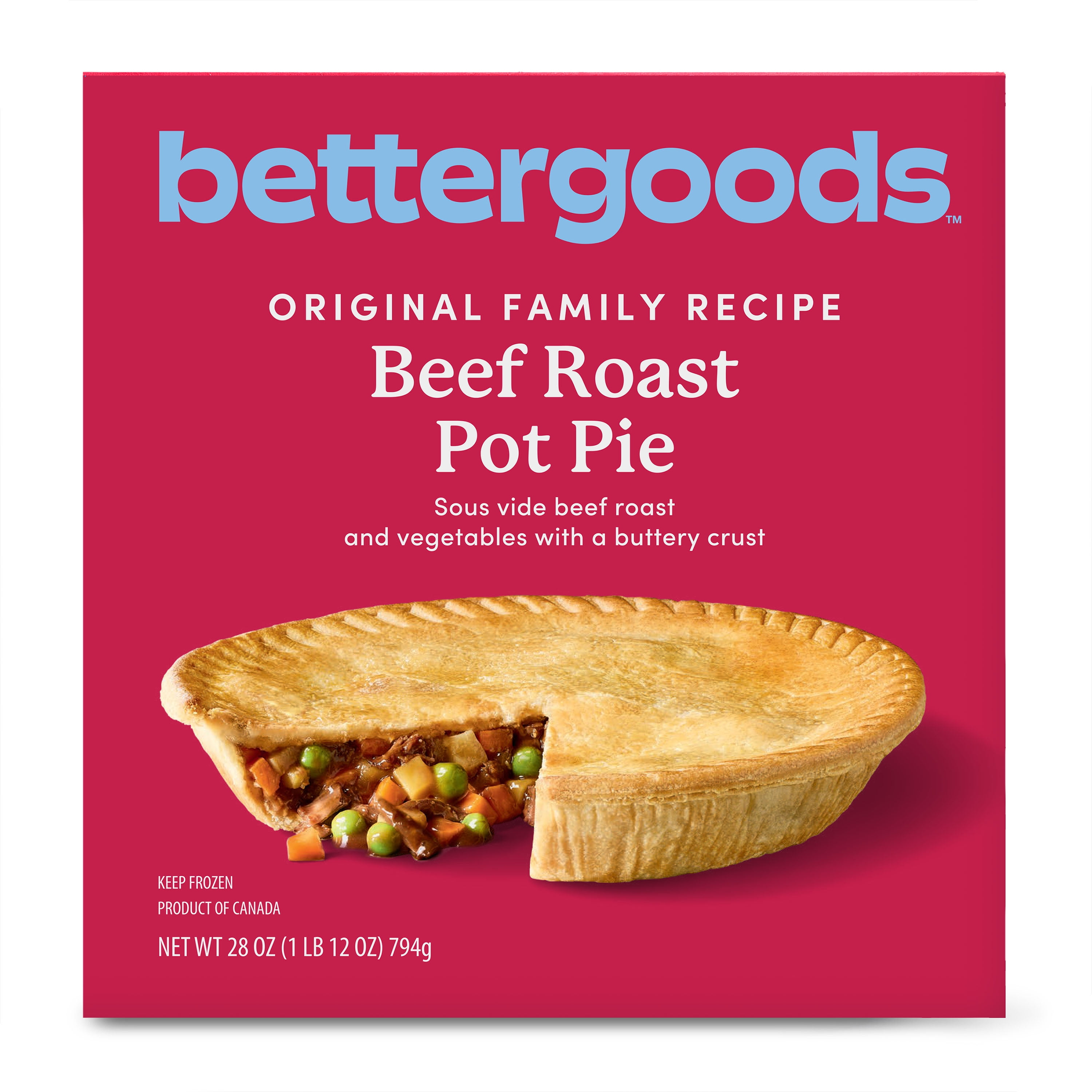 bettergoods Beef Pot Roast Pot Pie 28 oz Frozen with Sous Vide Beef ...