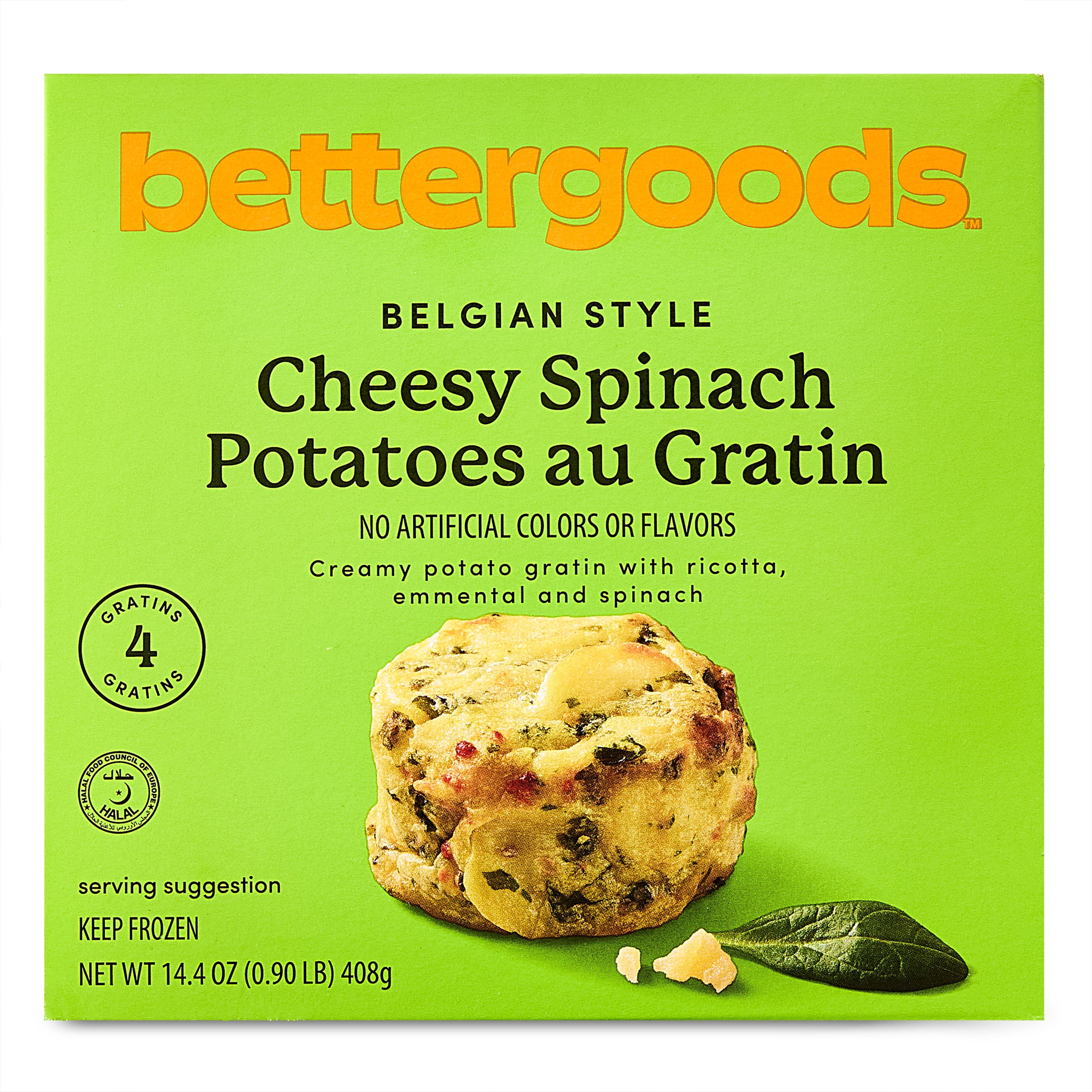 bettergoods Belgian Style Cheesy Spinach Potatoes au Gratin 14.4 oz ...