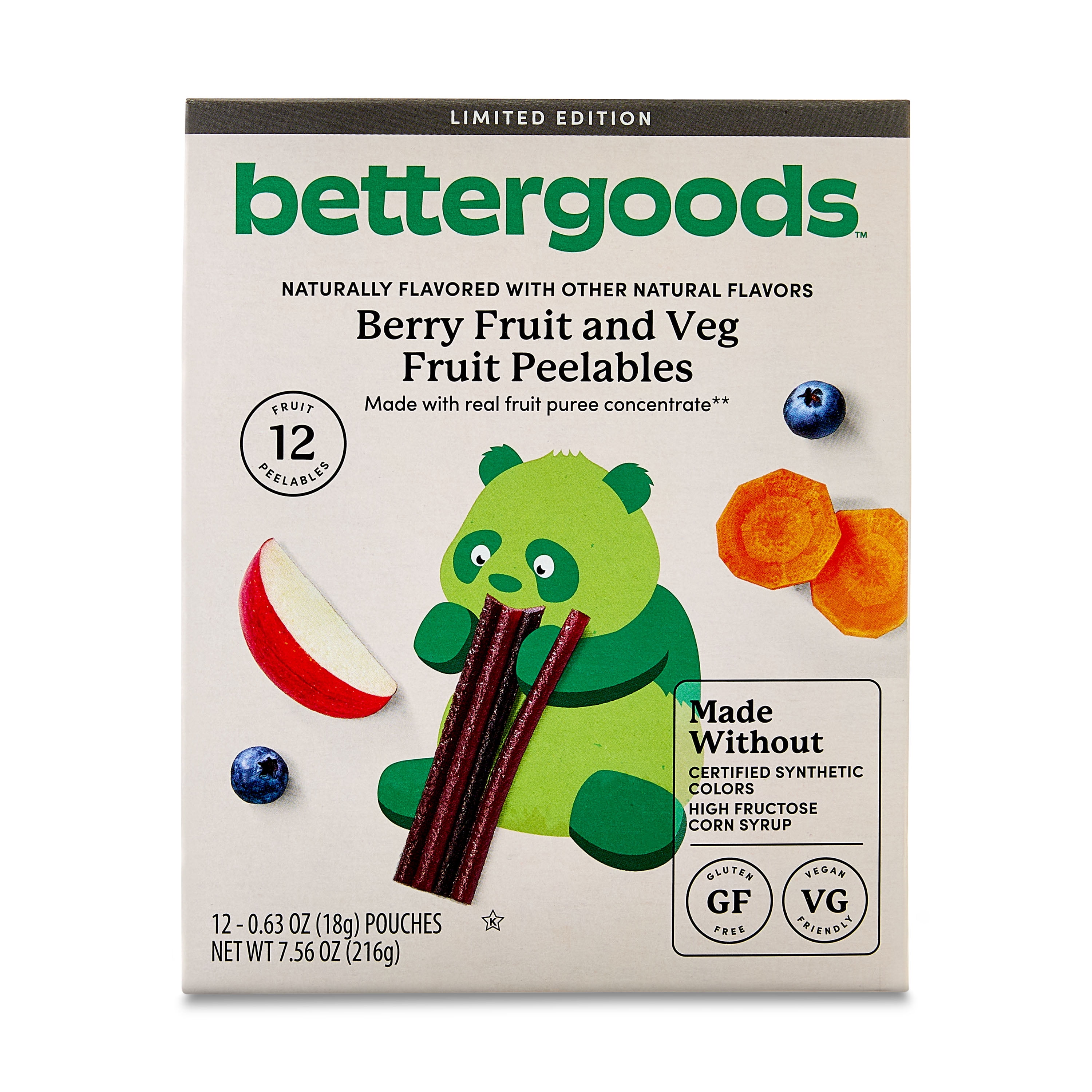 bettergoods Berry Fruit and Veg Fruit Peelables 0.63 oz 12 Count, Vegan ...