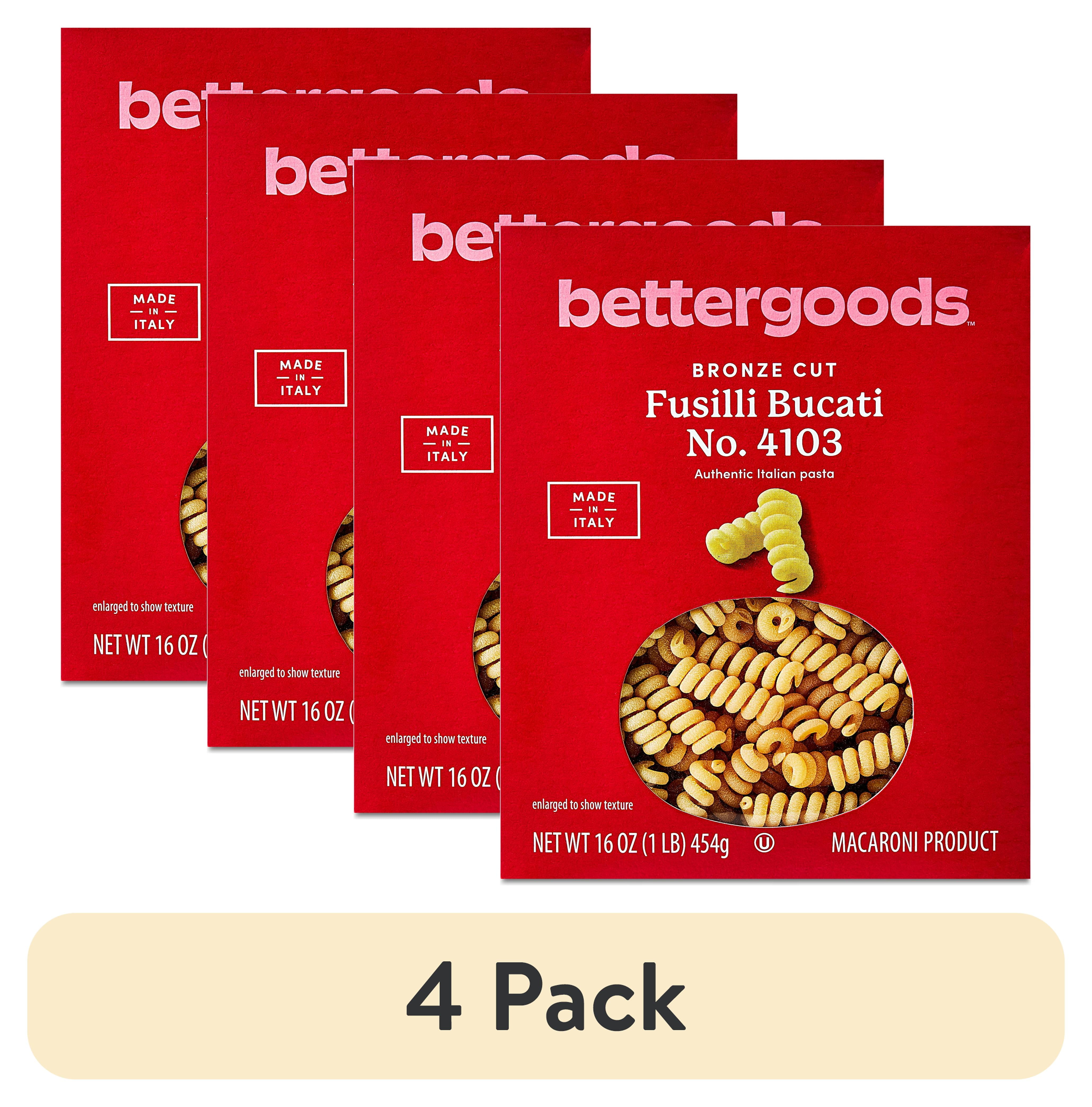 (4 pack) bettergoods Bronze Cut Fusilli Bucati Pasta, No. 4103, 16 oz ...