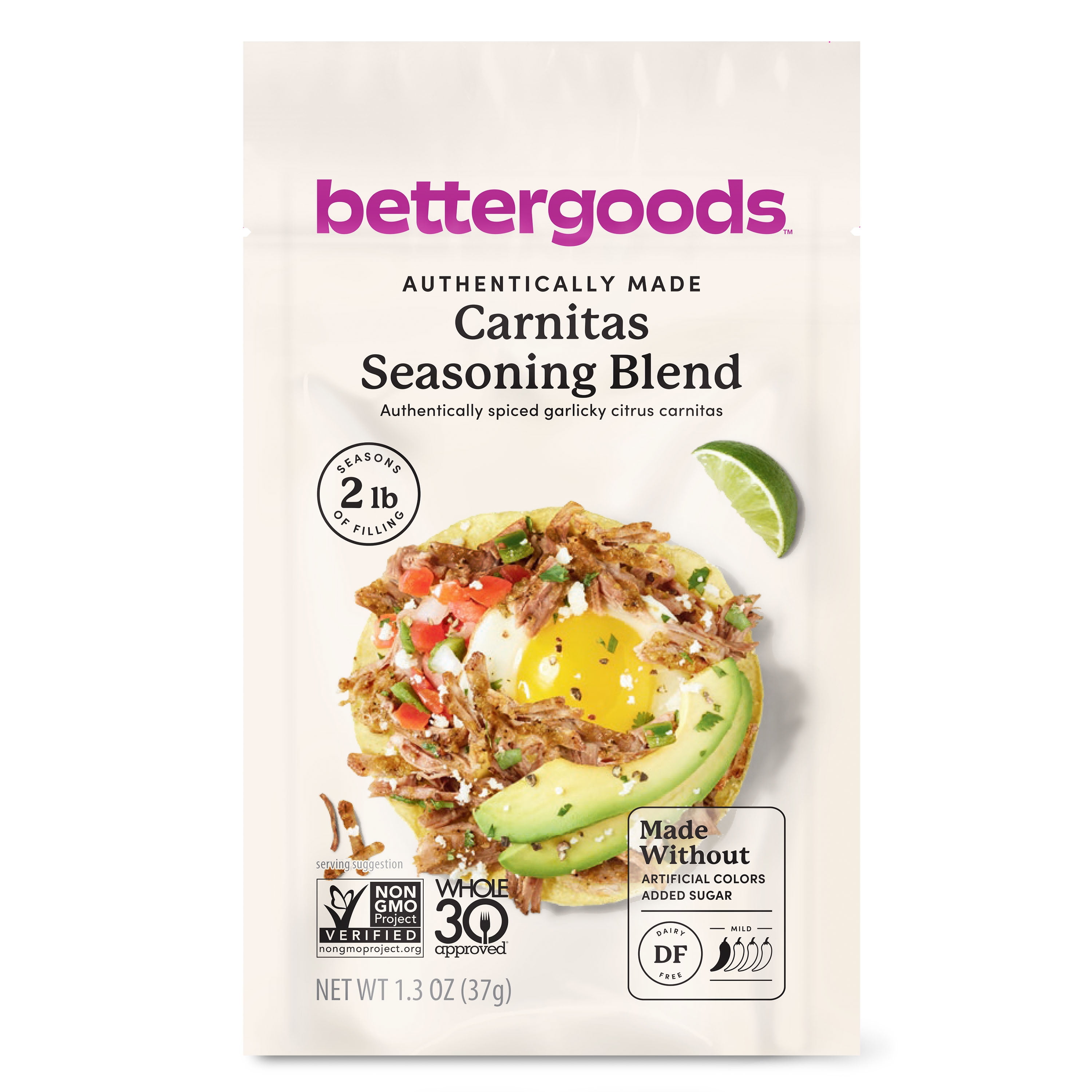 bettergoods Carnitas Seasoning Blend 1.3 oz with garlic citrus and ...
