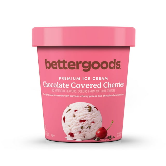 bettergoods Chocolate Covered Cherries Premium Ice Cream, 16 fl oz ...