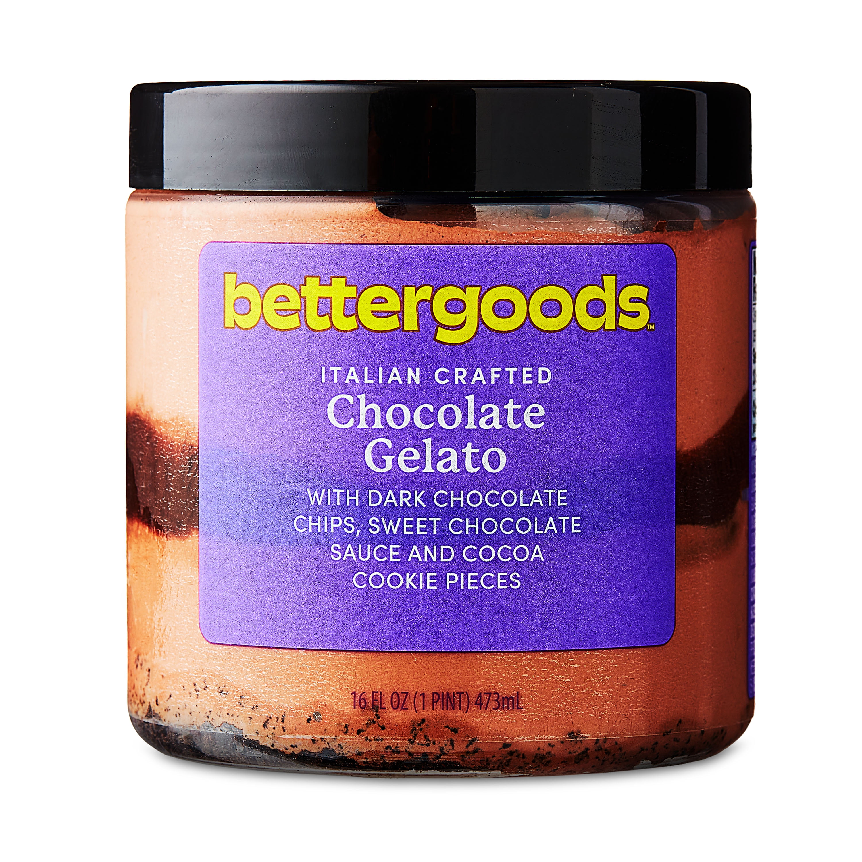 bettergoods Chocolate Gelato 16 fl oz Layered Frozen Dessert with Cocoa ...