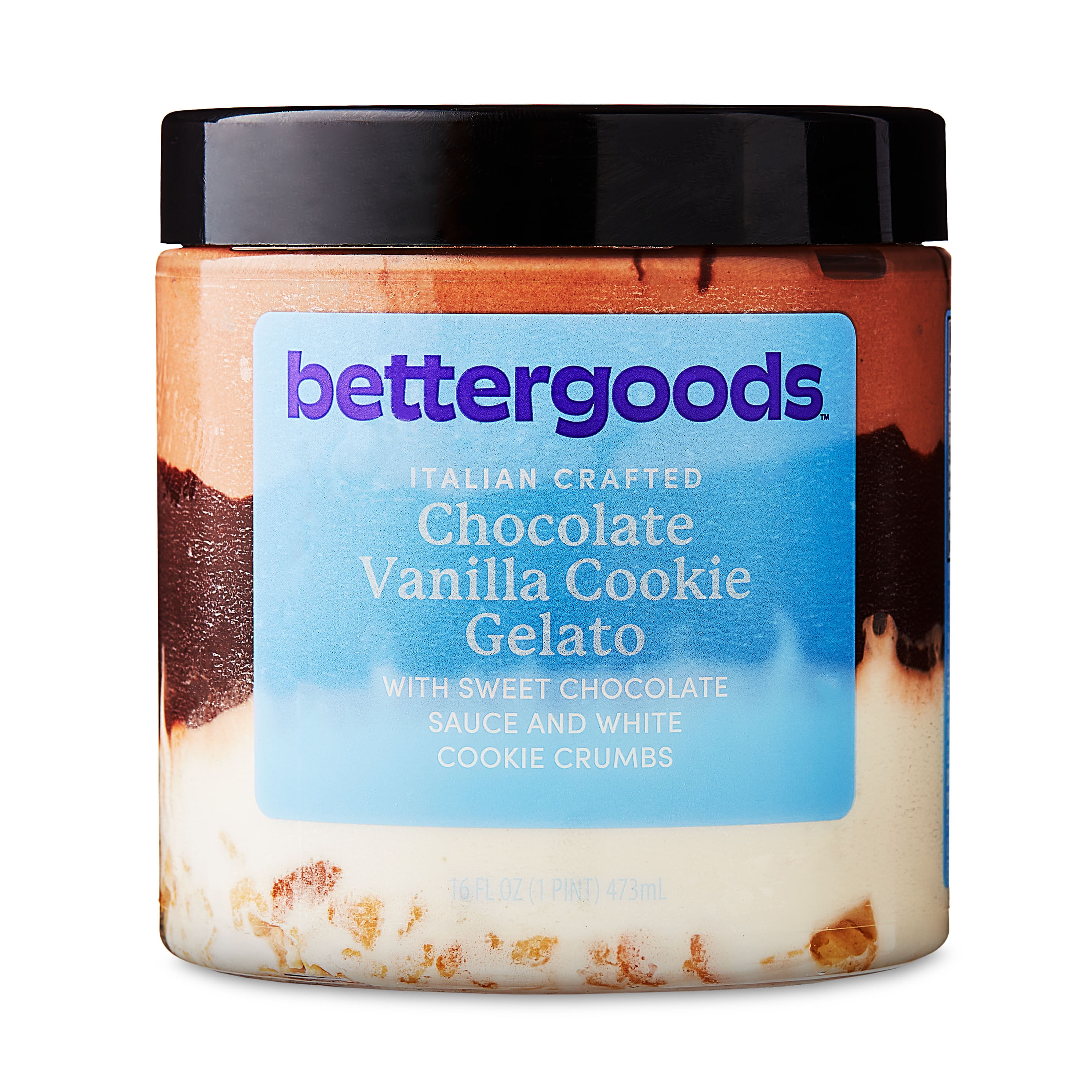 bettergoods Chocolate Vanilla Cookie Gelato, 16 fl oz (Frozen ...