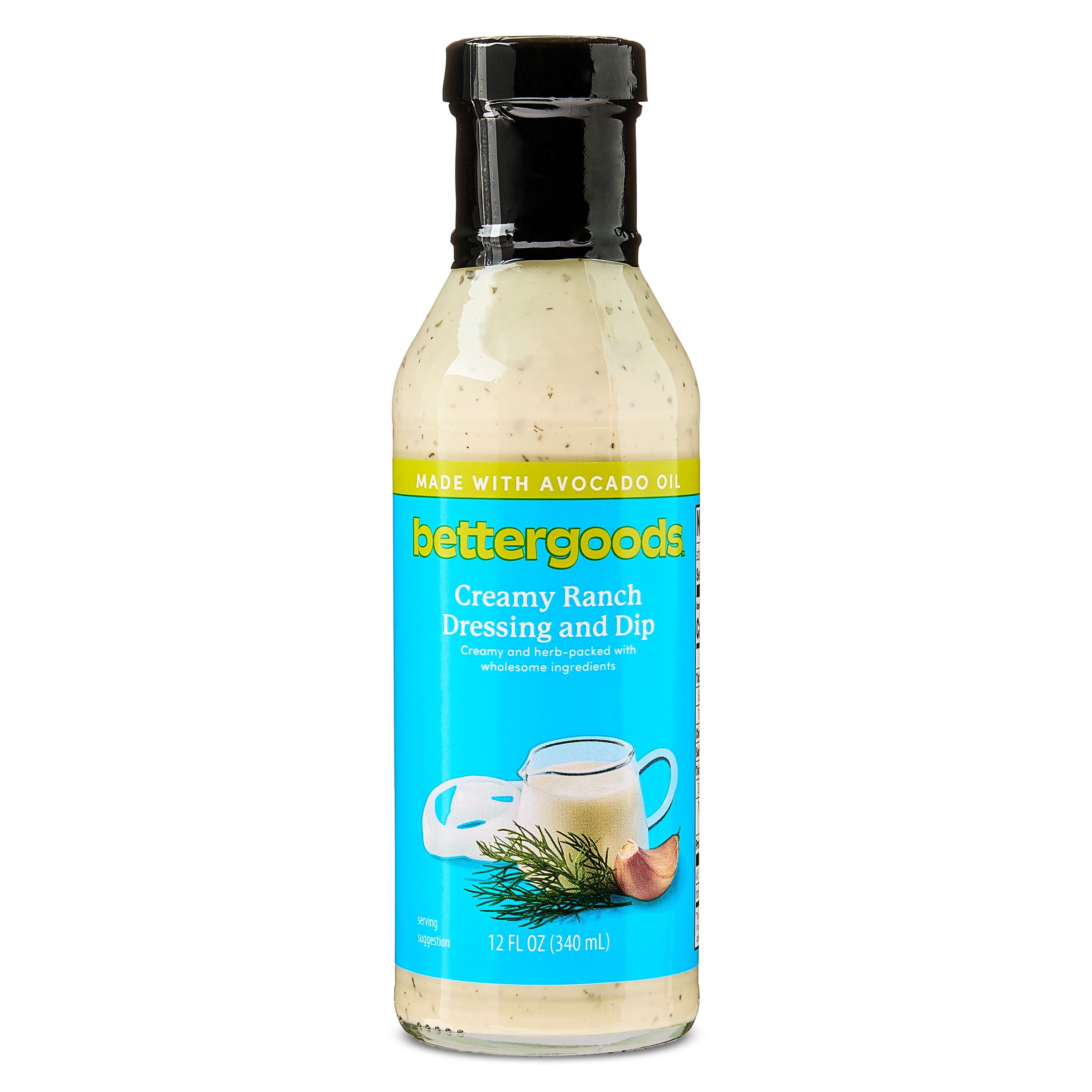 bettergoods Creamy Ranch Avocado Oil Salad Dressing and Dip, 12 fl oz ...