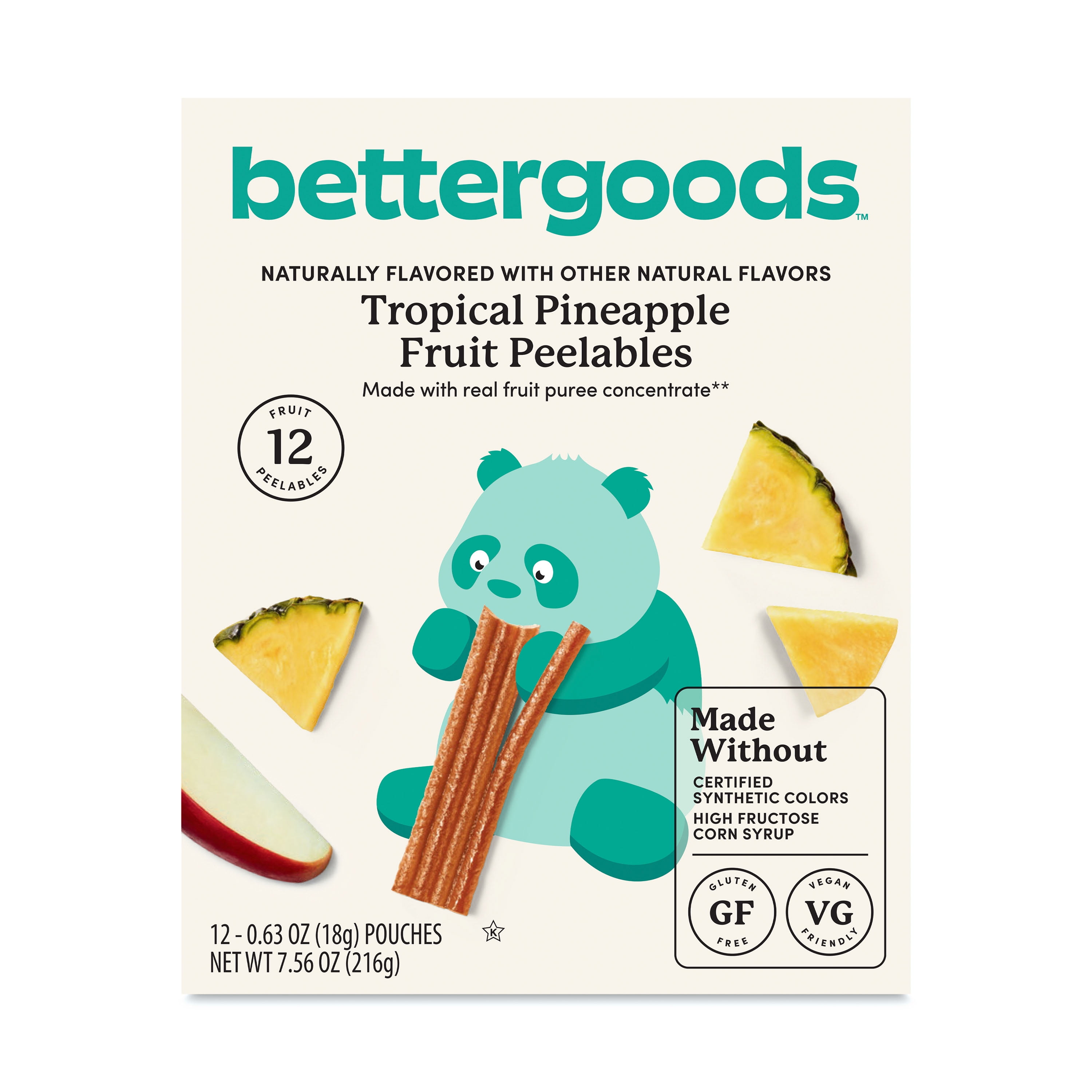 bettergoods Tropical Pineapple Fruit Peelables, 0.63 oz, 12 Count ...