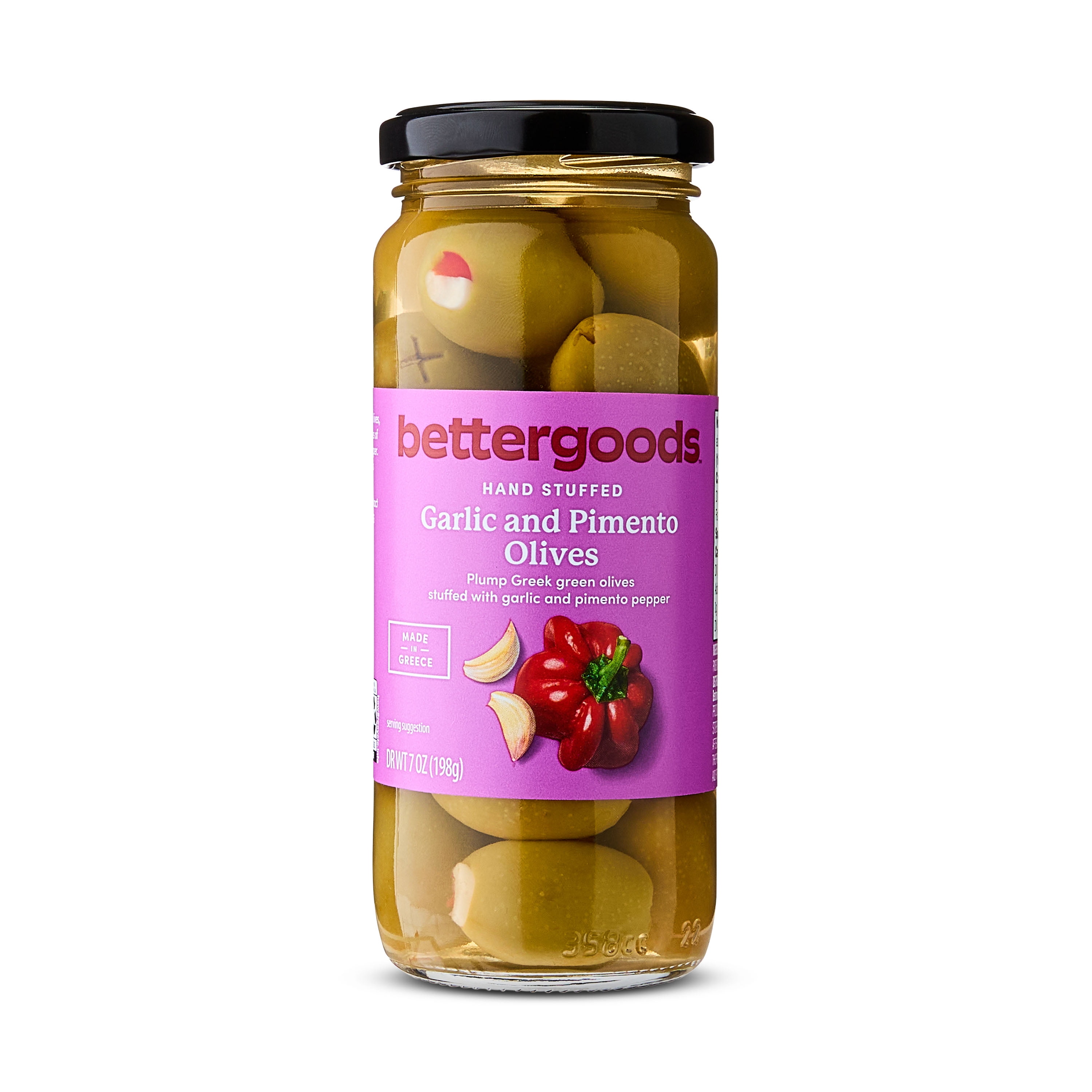 bettergoods Garlic and Pimento Olives 7 oz Greek hand-stuffed with ...