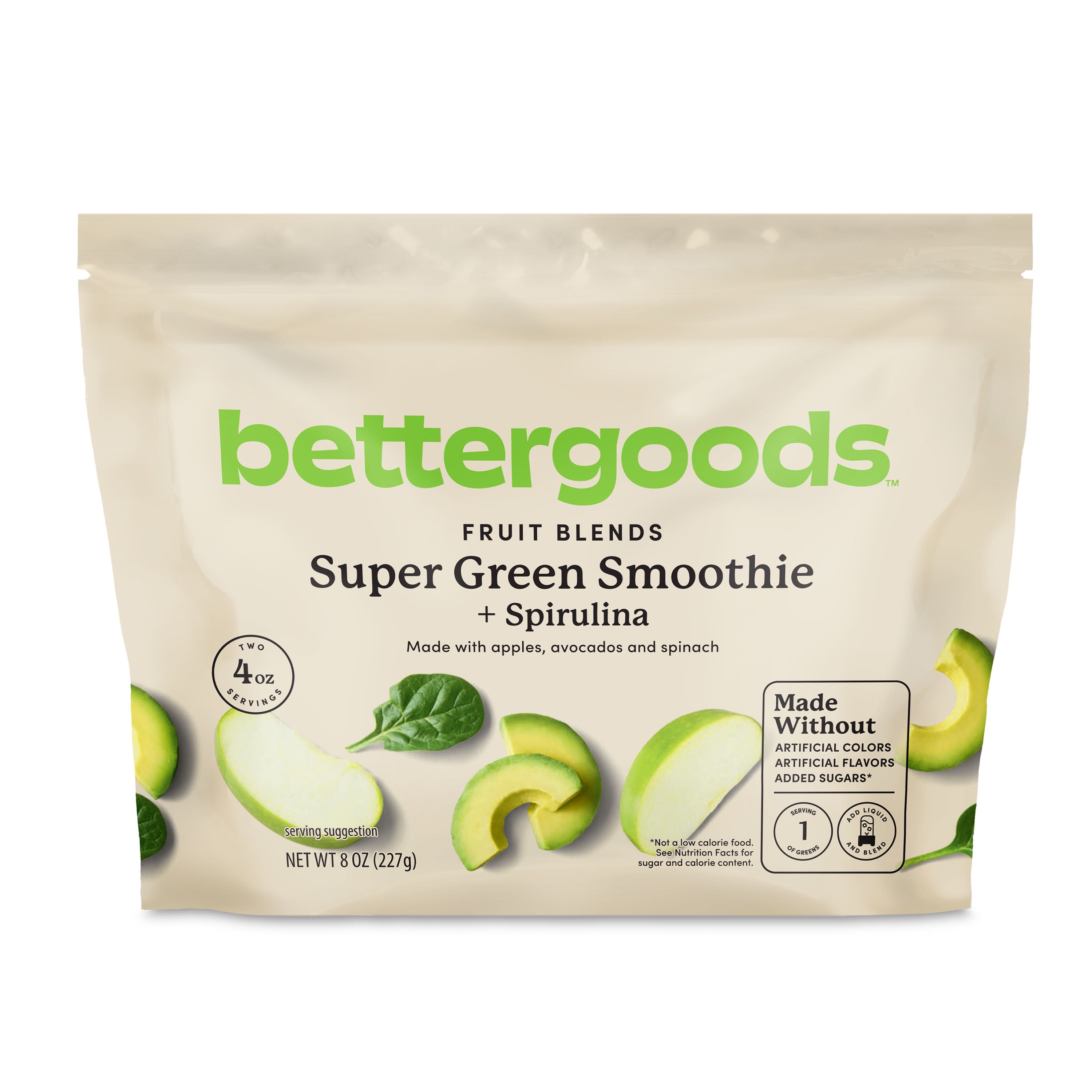 bettergoods Super Green + Spirulina Smoothie Mix, 8 oz (Frozen ...