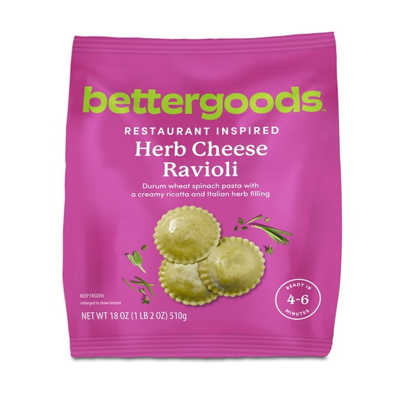bettergoods Herb Cheese Ravioli 18 oz Frozen Spinach Pasta with Ricotta ...