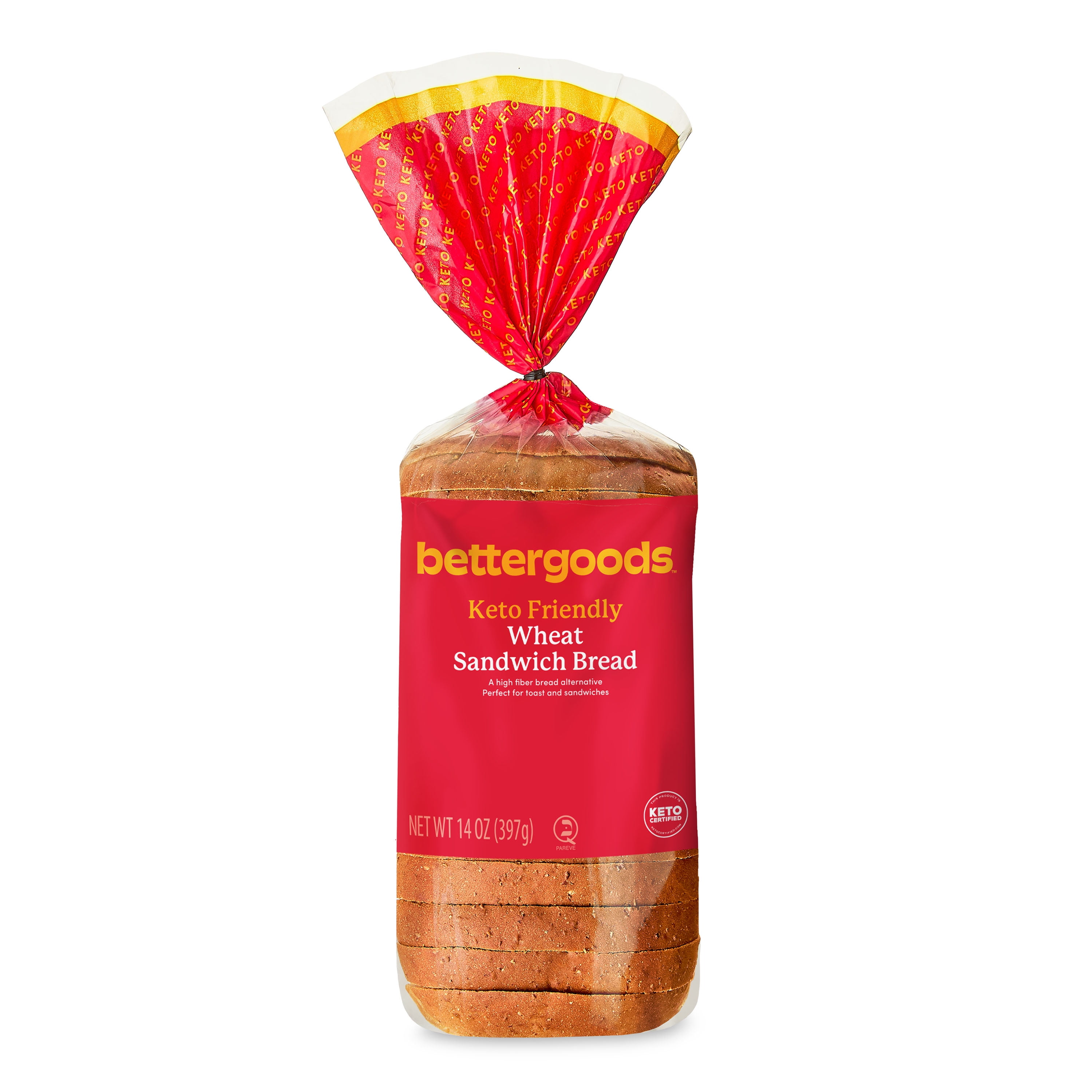 bettergoods Keto Friendly Wheat Sandwich Bread 14 oz High Fiber Low ...